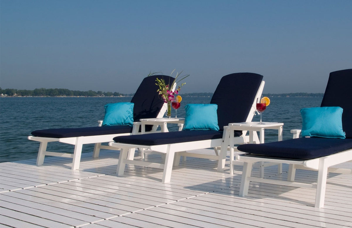POLYWOOD™ Nautical Chaise Lounge With Arms and Wheels - Leisure Depot